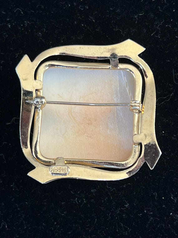 RARE left facing 12KT GOLD FILLED square cameo - Gem