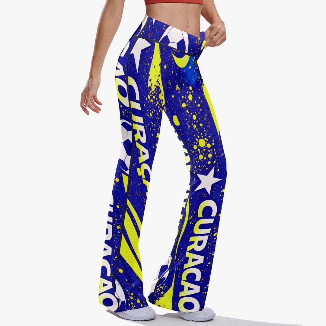Curaçao High-rise Bell Bottom Yoga Pants – Caribbean Flag Flare ...