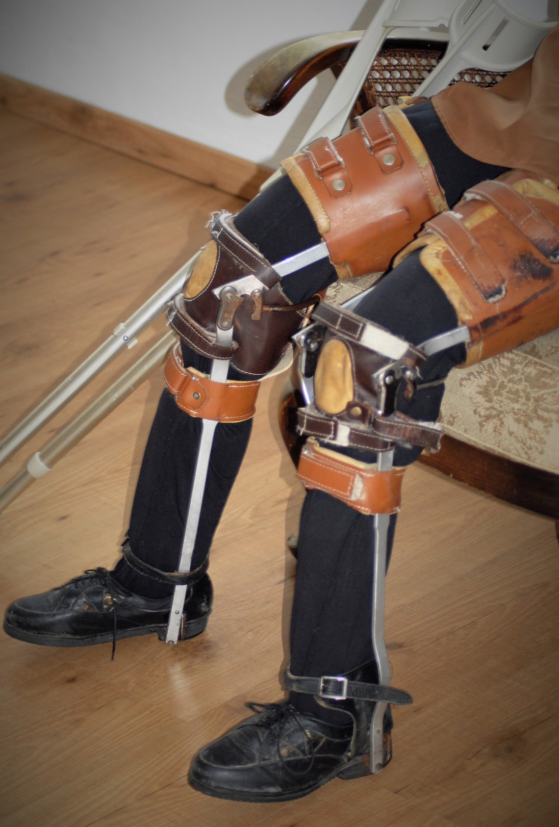 Vintage 1980 Rare Womens Metal Leather Kafo Polio Leg Brace Etsy