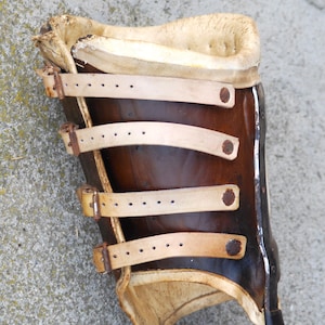 Außergewöhnliche vintage 1970s seltene Unisex Metall Leder KAFO Polio ...