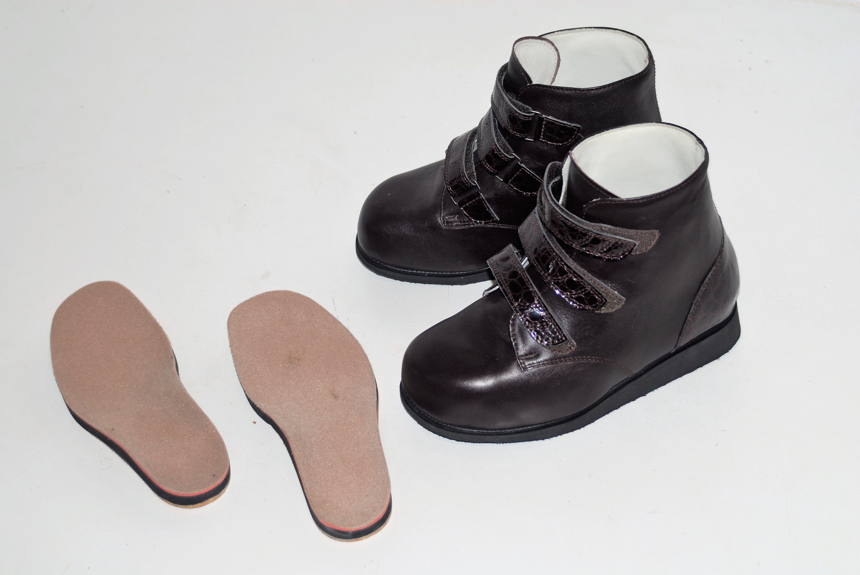 Bulky And Stiff Dark Brown Orthopedic Shoes Boots Polio Etsy