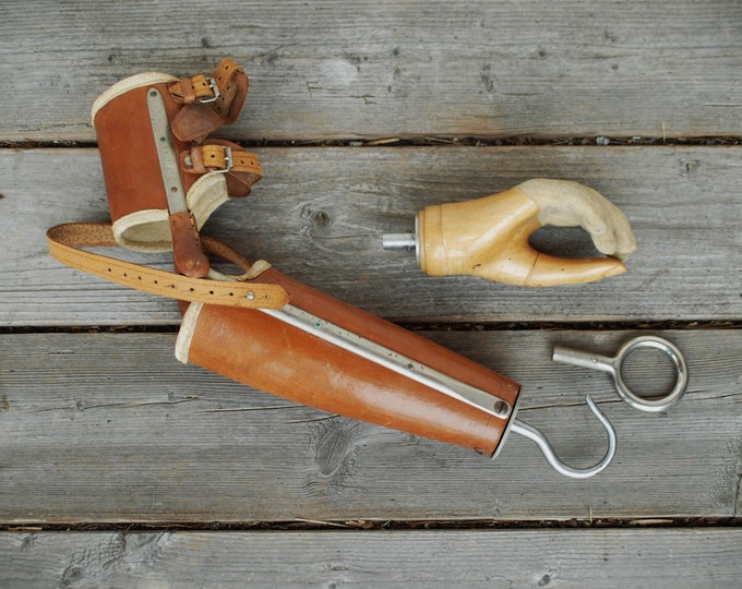 Rare Vintage 1970s German Prosthetic Work Arm Hook Ring and Hand Thumb ...