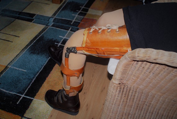 Vintage Rare Womens Metal Leather Kafo Polio Leg Brace Etsy