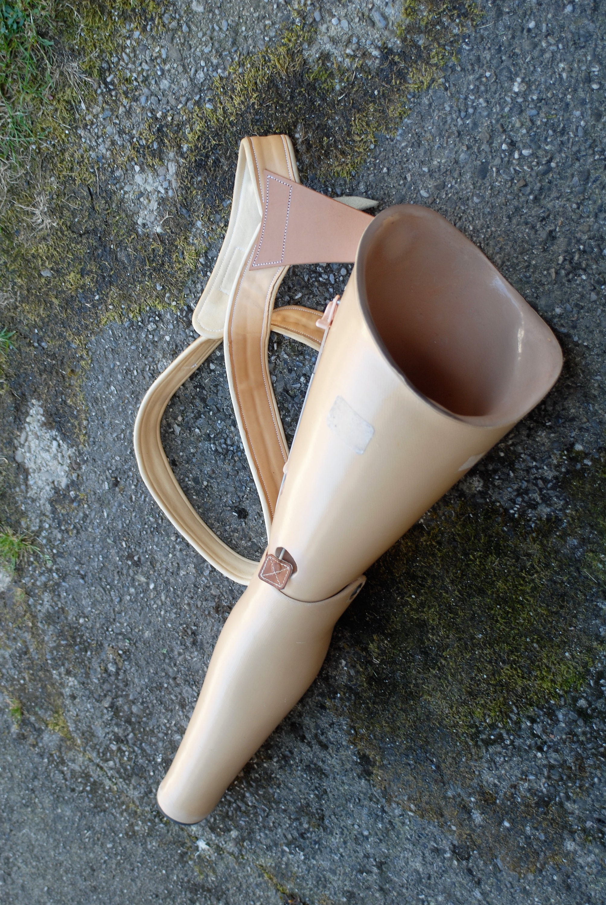 Extraordinary Vintage Rare German Farmers Wife Prosthetic Leg Peg Leg