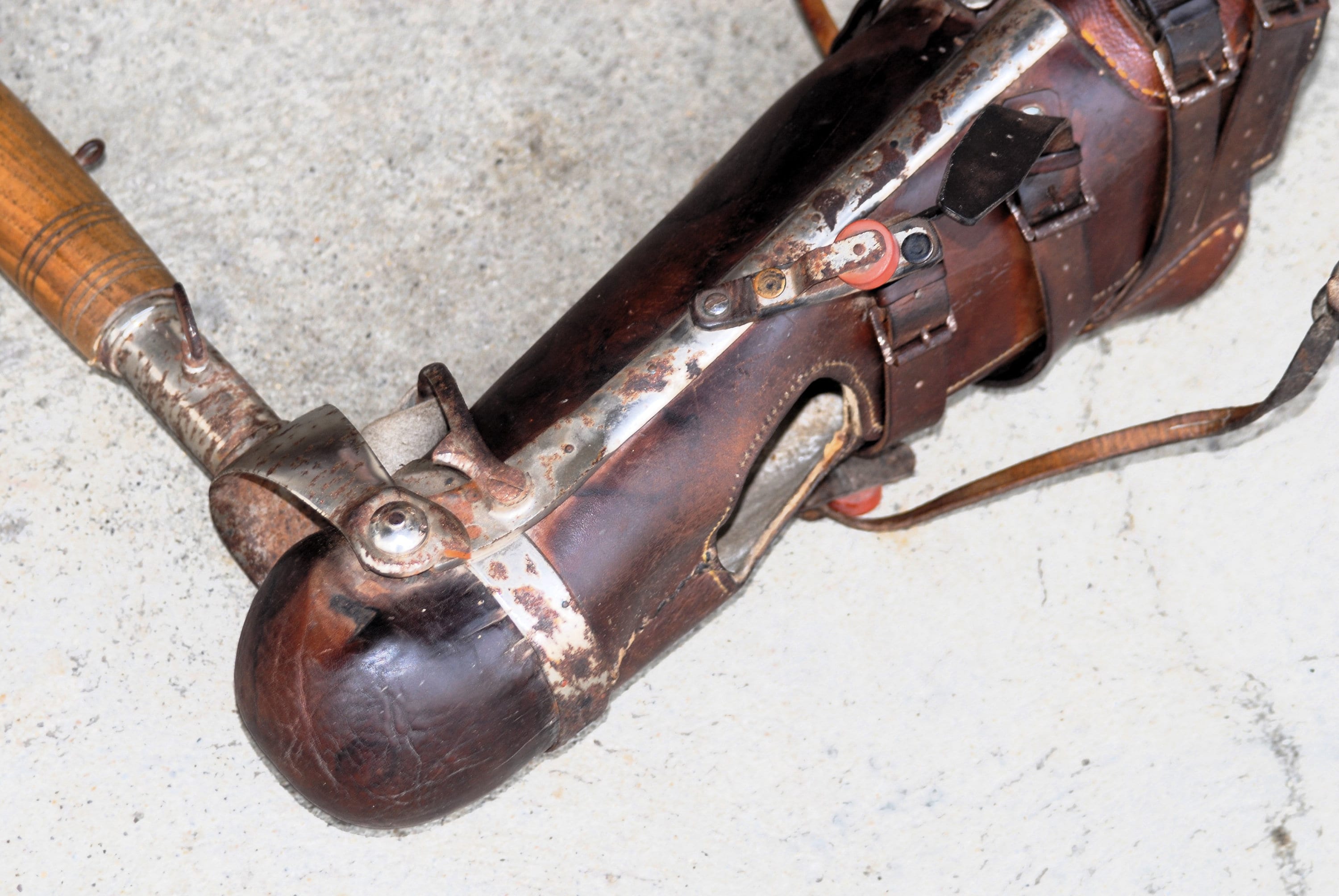 Very Rare Vintage Prosthetic Leg Pegleg Peg Leg Steel Wood Leather ...