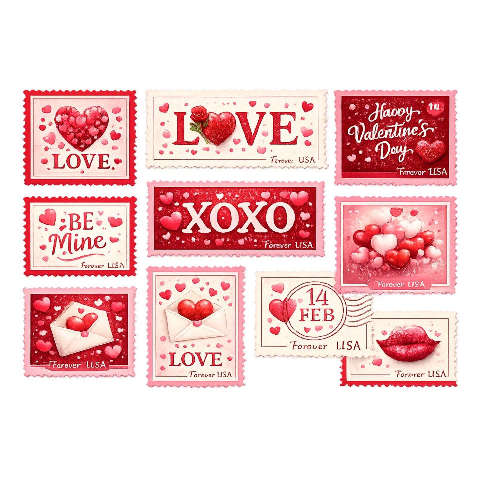 Valentine’s Day Quality Clipart 21 PNG Files | Heart Love Graphics ...