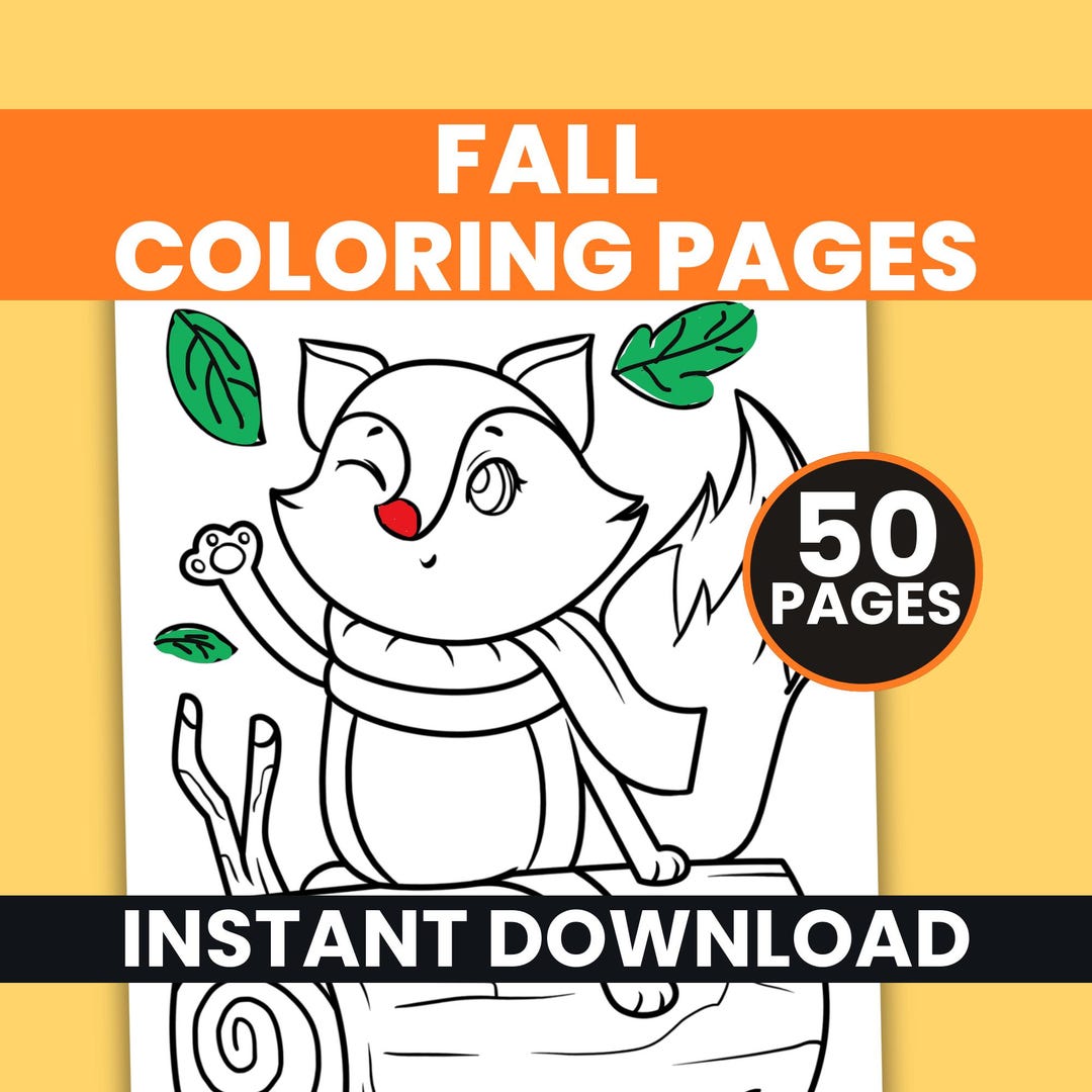 Fall Coloring Pages for Kids, Printable Autumn Activity Book Instant ...