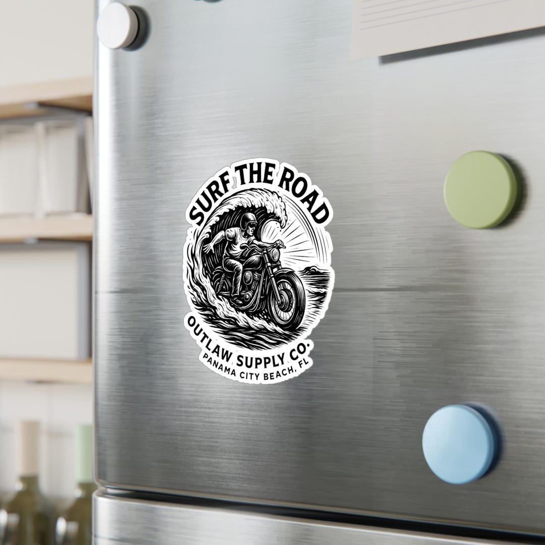 Surf the Road Motorcycle Sticker | Kiss-cut Vinyl Decal - Etsy