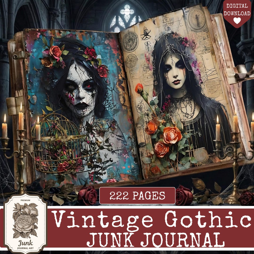 Junk Journal Gothic, Gothic Junk Journal Kit, Gothic Ephemera Pack ...