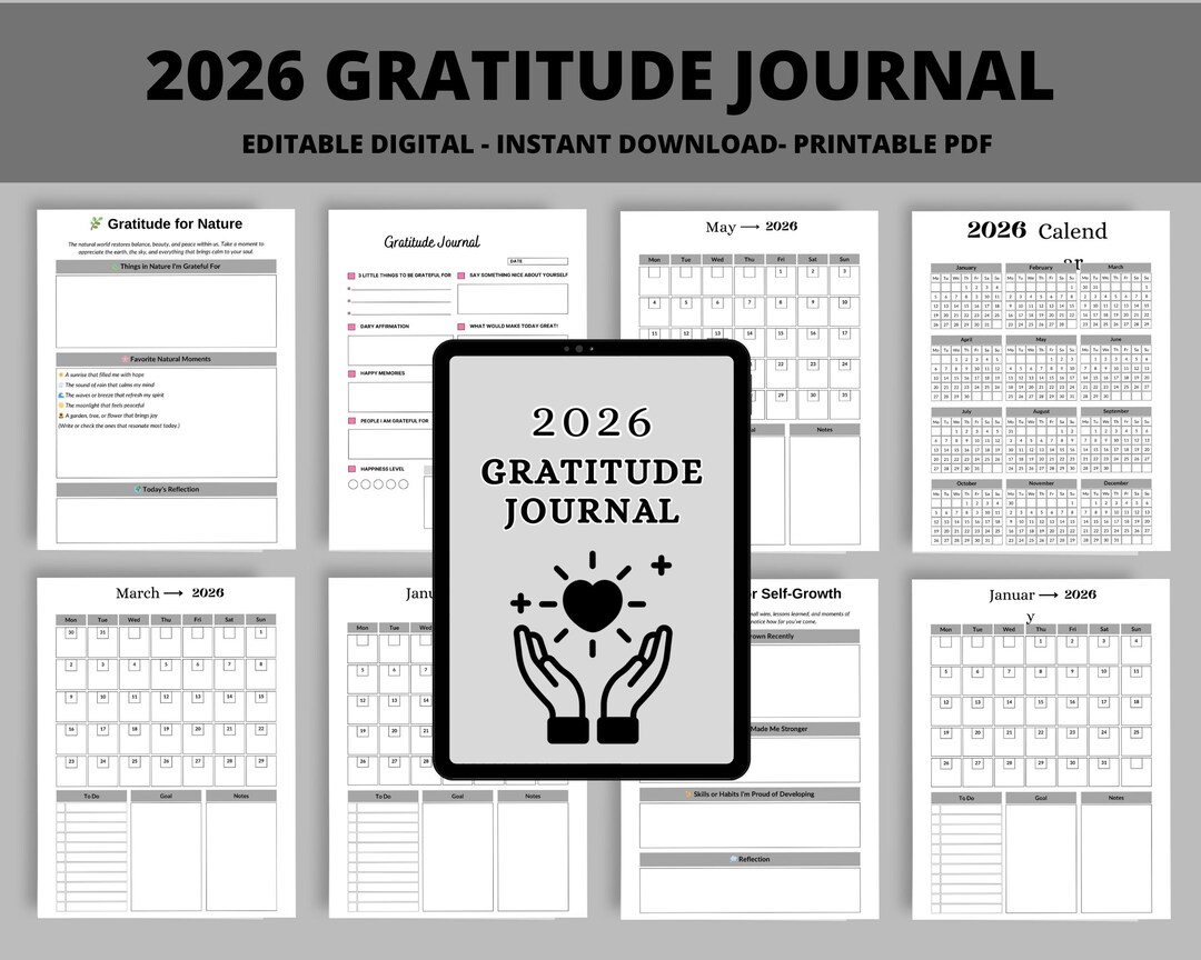 Editable Gratitude Journal With PLR | Daily Reflection & Mindfulness - Etsy