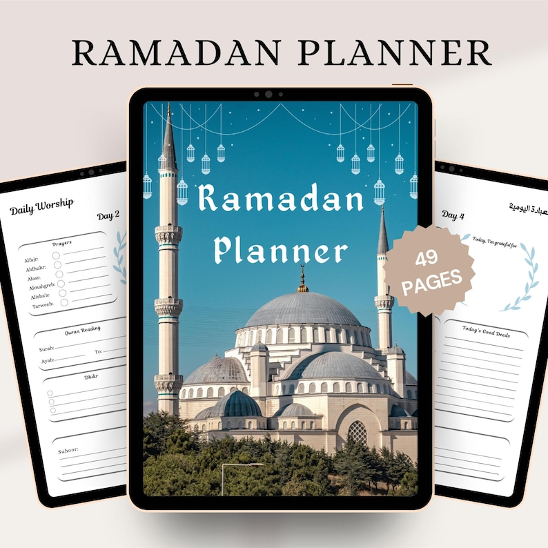 Printable Ramadan Planner 2026 | Daily Salah Tracker, Quran Reading ...