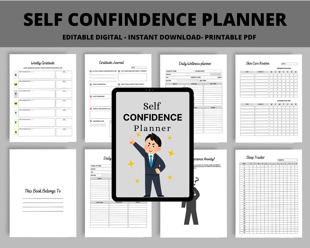 Editable Self-confidence Planner With PLR, Personal Growth-motivation ...