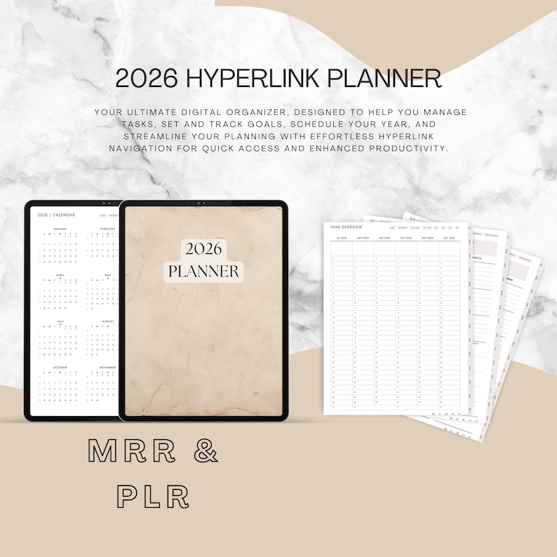 2026 Digital Hyperlink Planner | Minimalist Planner PDF | Daily Weekly ...