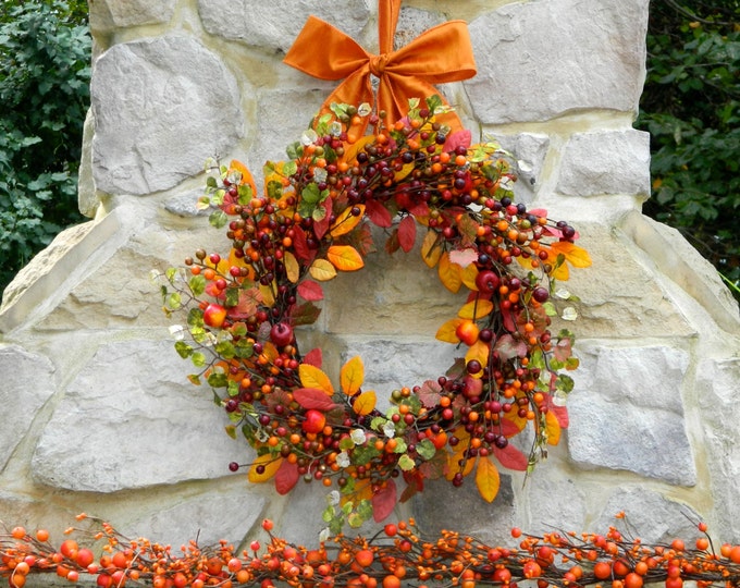 Autumn Berry Wreath - Fall Wreath - Thanksgiving Wreath - Etsy