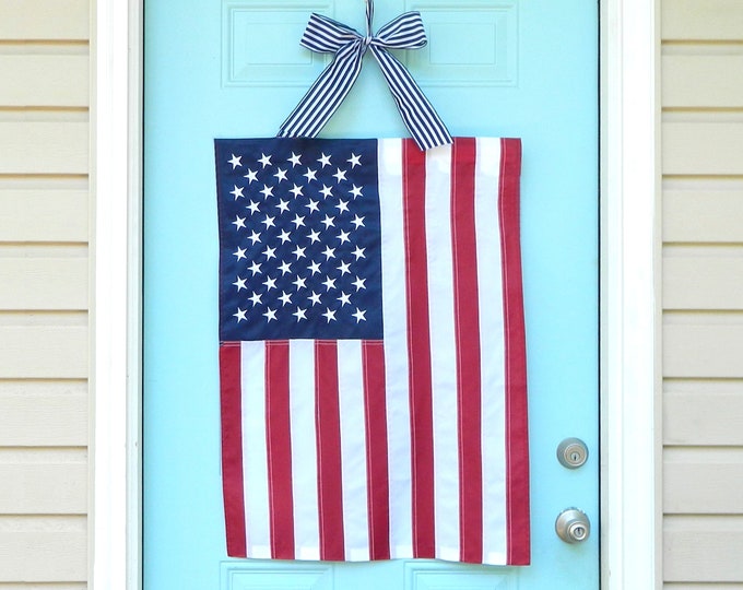 American Flag Door Decor - USA Flag Wreath - Patriotic Door Wreath - Etsy