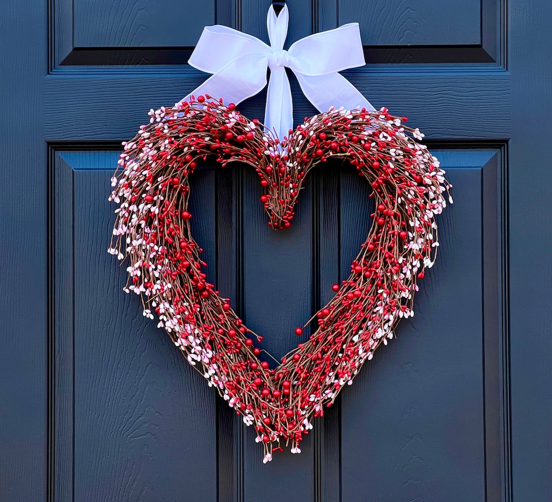 Heart Wreath Valentine Wreath Heart Wreath Valentine - Etsy