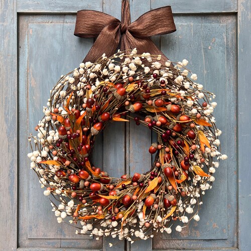 Fall Foliage Wreath for Front Door - Etsy