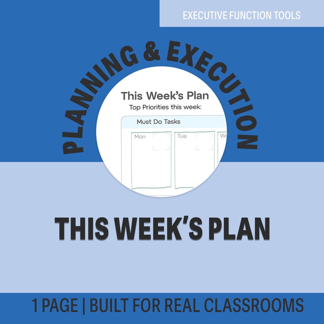 ADHD Weekly Planner for Kids | Printable Homework & Routine Planner ...