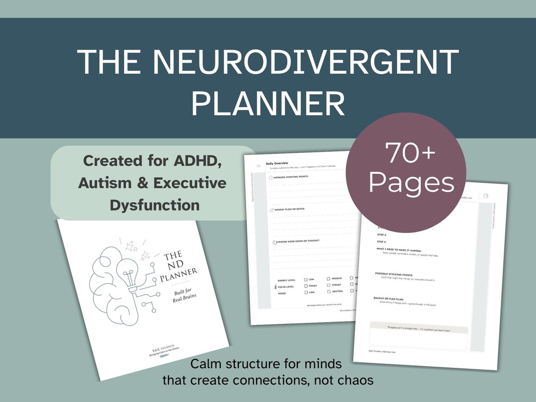Neurodivergent Planner | ADHD Autism Executive Function Organizer ...