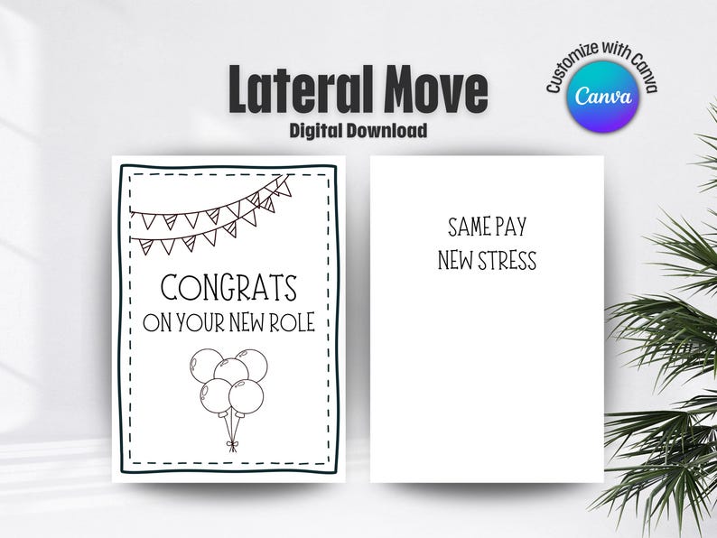 Congrats on Your New Role Card | Lateral Move Office Humor | Editable ...