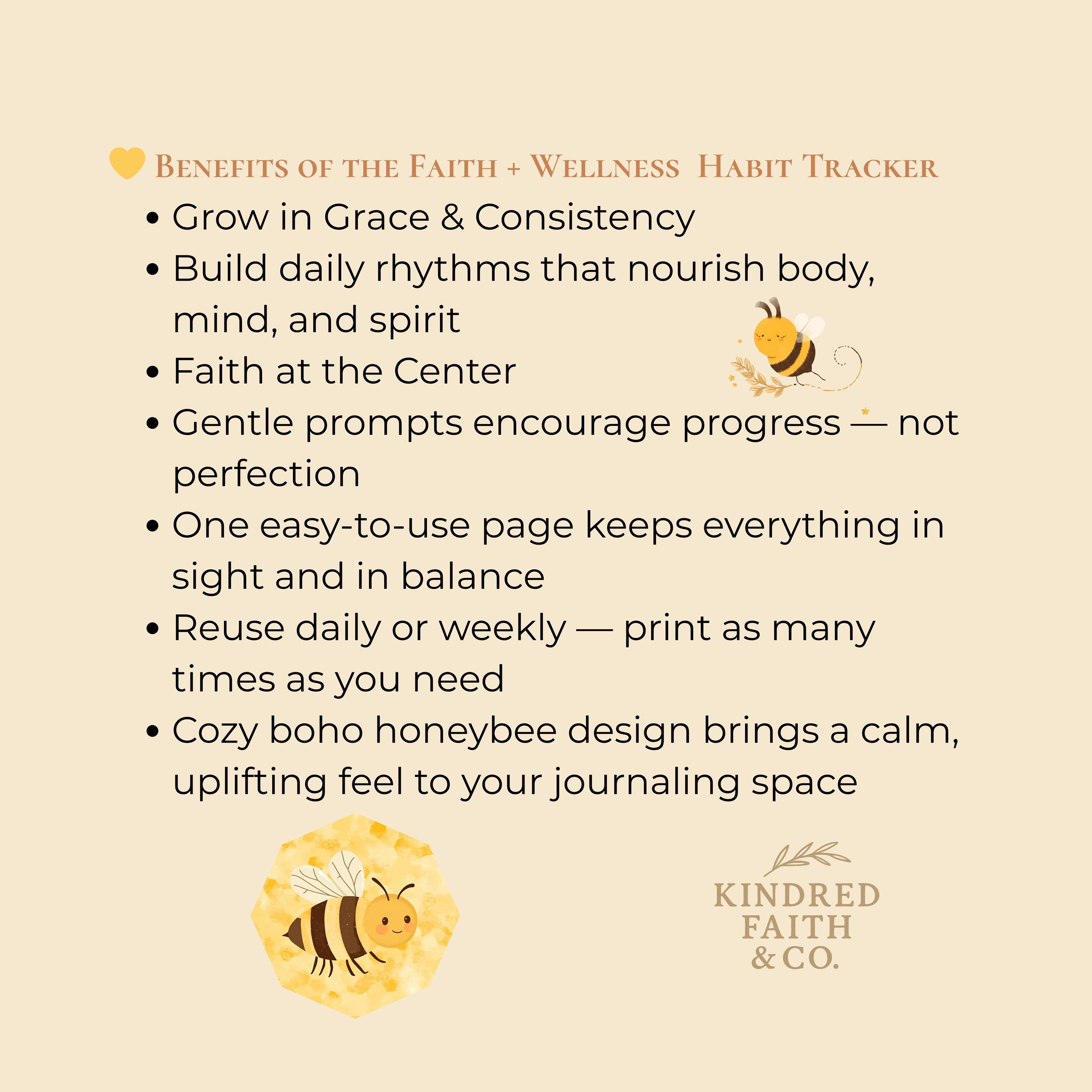 Faith + Wellness Habit Tracker Printable | Gentle Journal Pages ...