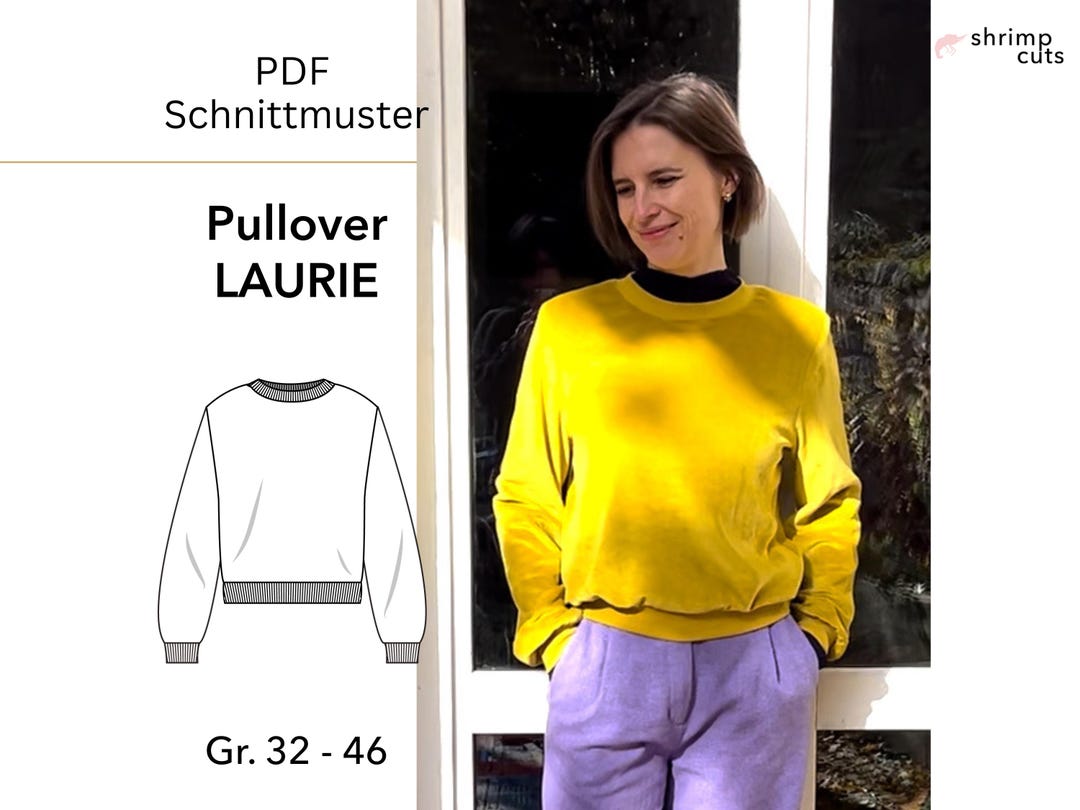 Sewing Pattern PDF Nicky Sweater for Women | Modern Basic Velours ...