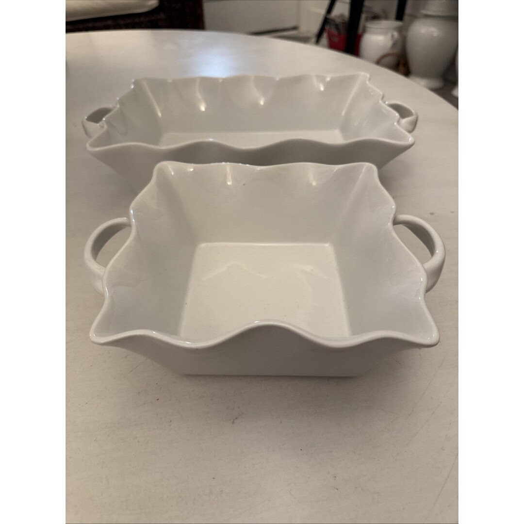 NEW~BIA Cordon Bleu Wavy Collection 3 Rectangular Baker @ Handles (set ...