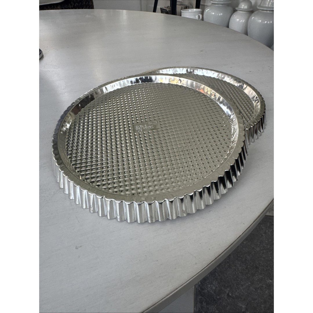 Pampered Chef Flan Pan Set Two 10" Pans - Pristine Condition - Etsy