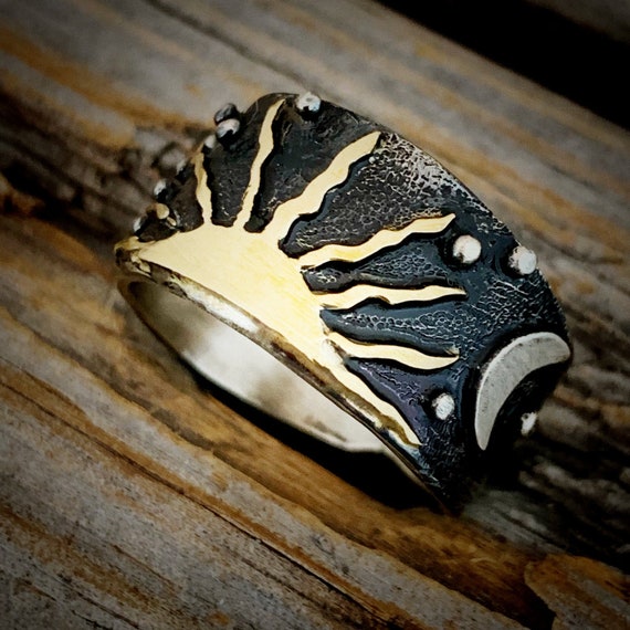 Sun Moon Stars Ring - Etsy