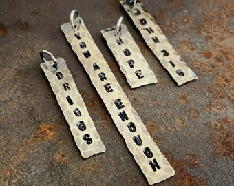 Sterling Silver Custom Stamped Tag - Etsy