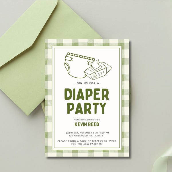 Diaper Invitation - Etsy