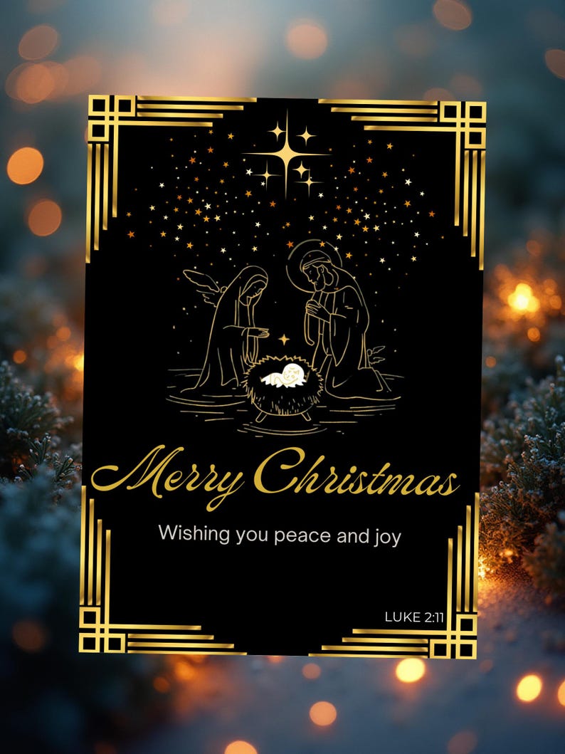 Nativity Printable – Catholic Card – Holy Family Nativity Scene ...