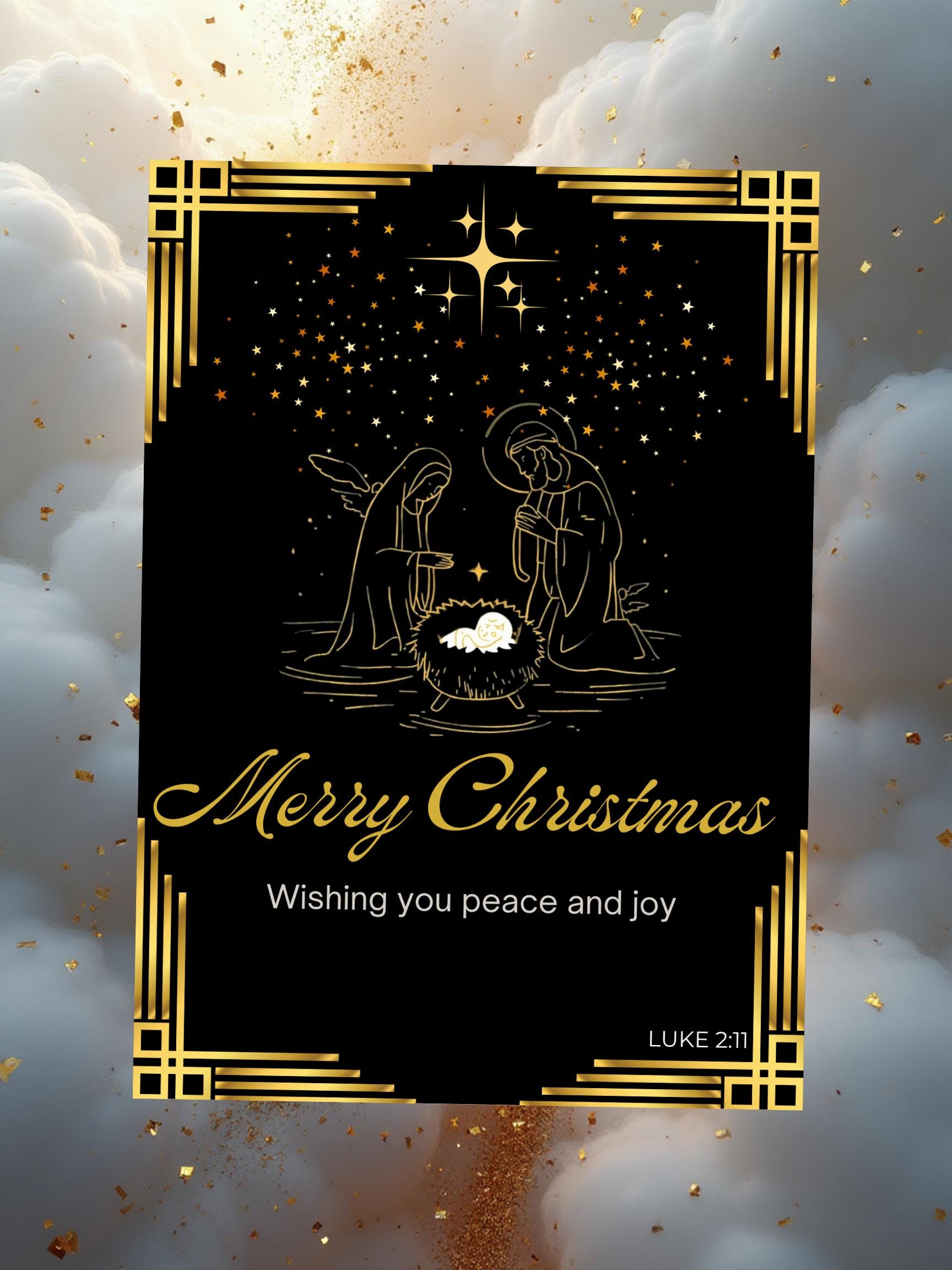 Nativity Printable – Catholic Card – Holy Family Nativity Scene ...