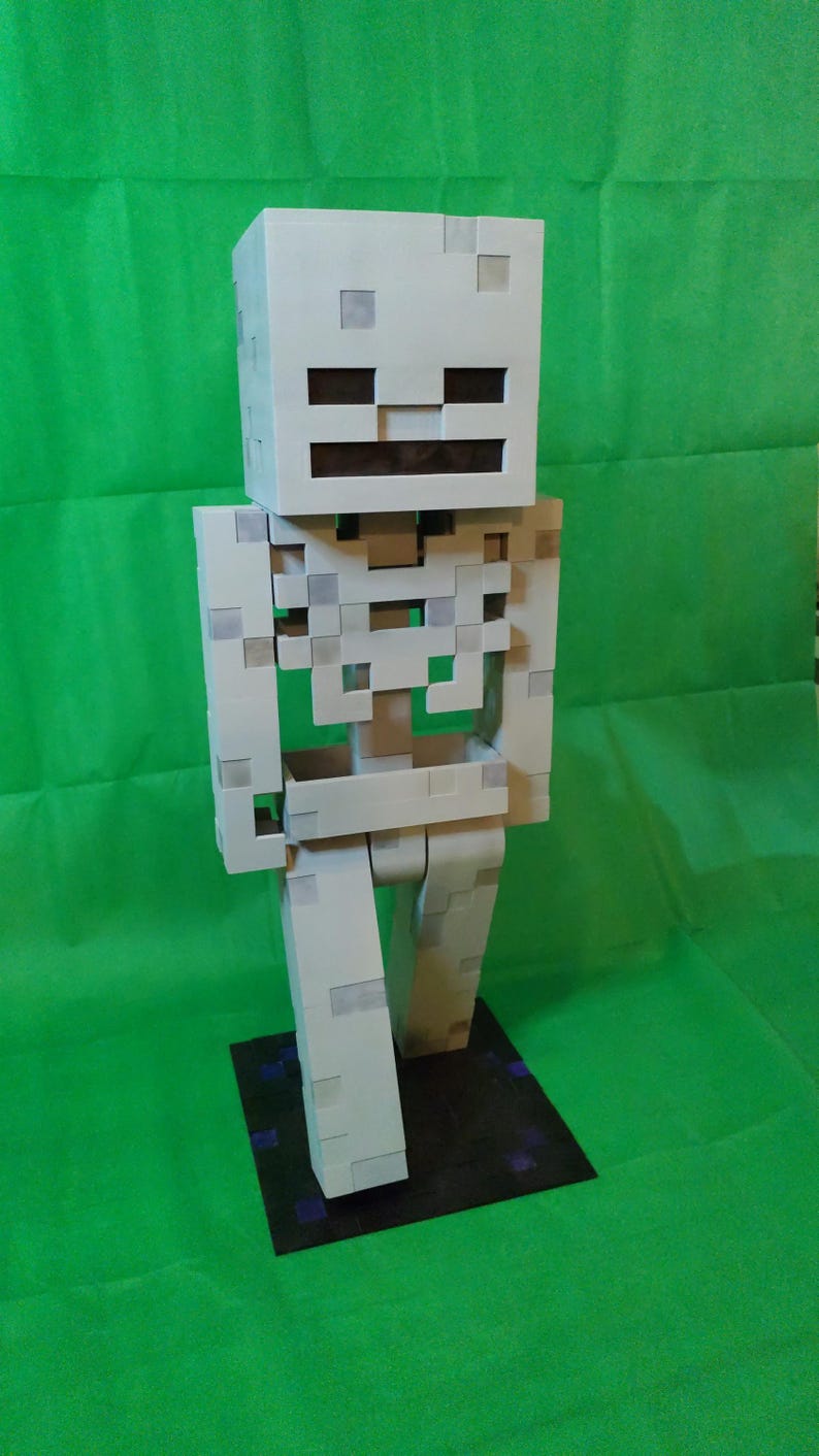 Minecraft-inspired Handmade Pixel Skeleton Figure – 3D Printed, Painted ...