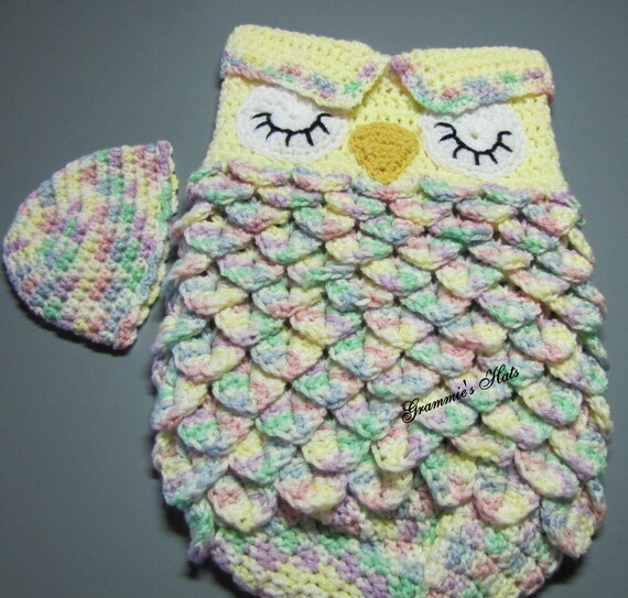 Baby Owl Cocoon in Pastels and Yellow - Etsy