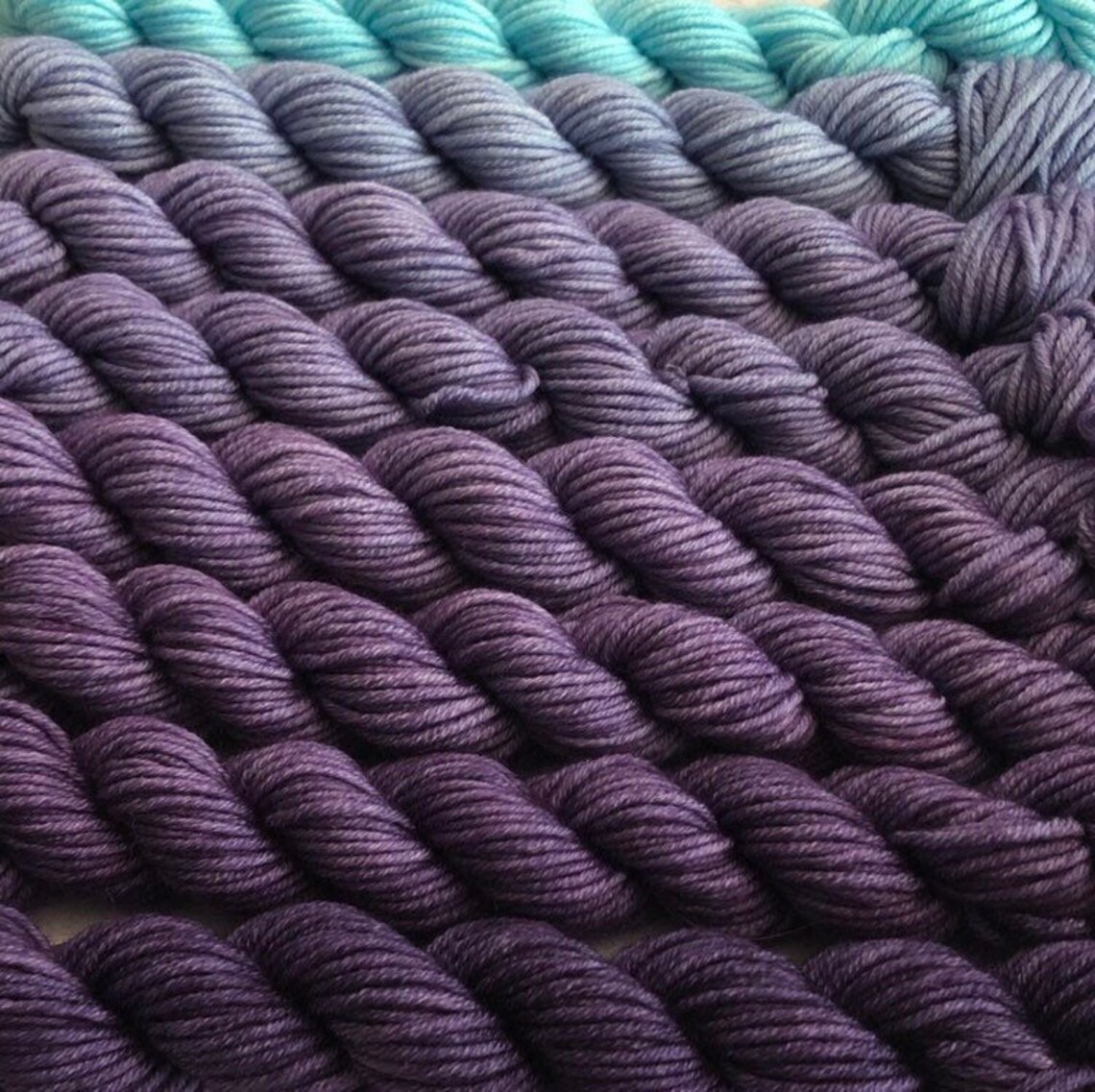 Gradient yarn set Merino cashmere aran handdyed yarn | Etsy