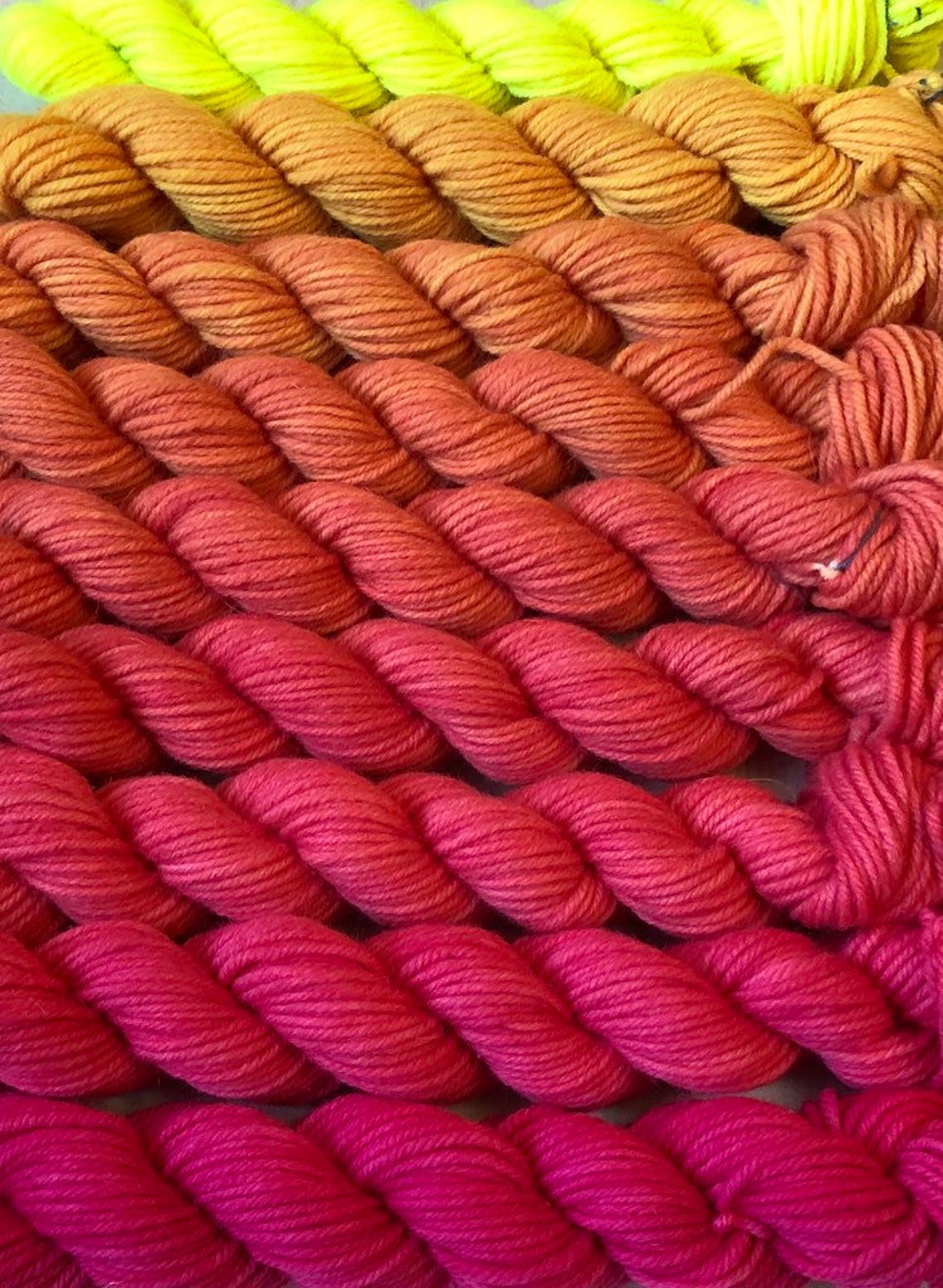 Gradient yarn set merino wool handdyed yarn 225g hand | Etsy