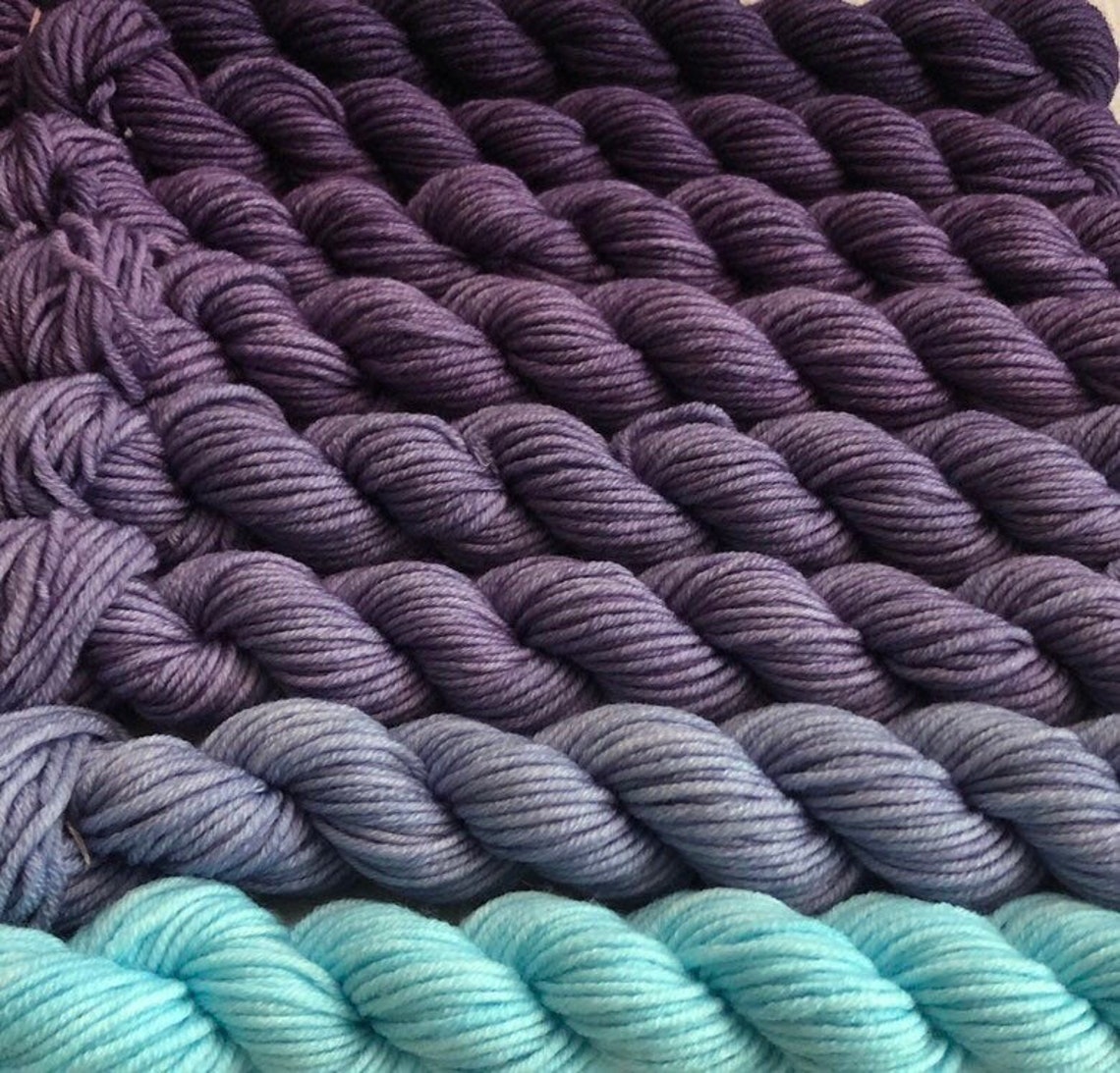 Gradient yarn set Merino cashmere aran handdyed yarn | Etsy