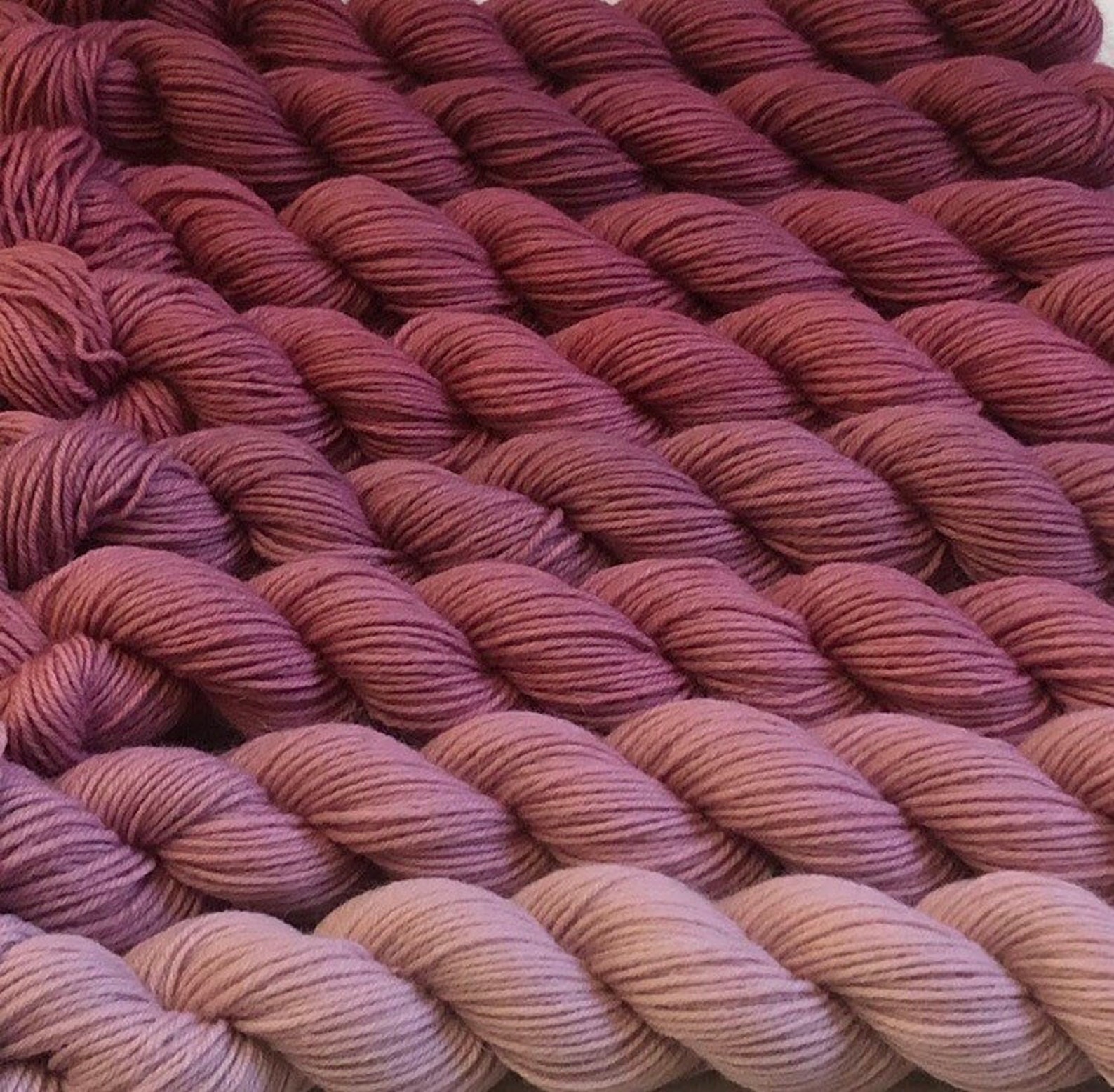 Gradient yarn set merino wool handdyed yarn 200g hand | Etsy