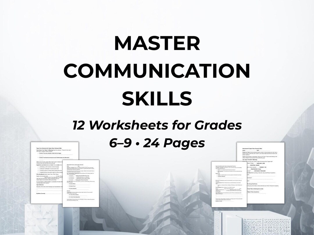 Communication Skills Worksheets for Middle School | SEL Activities ...