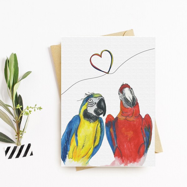 Parrot Card - Etsy