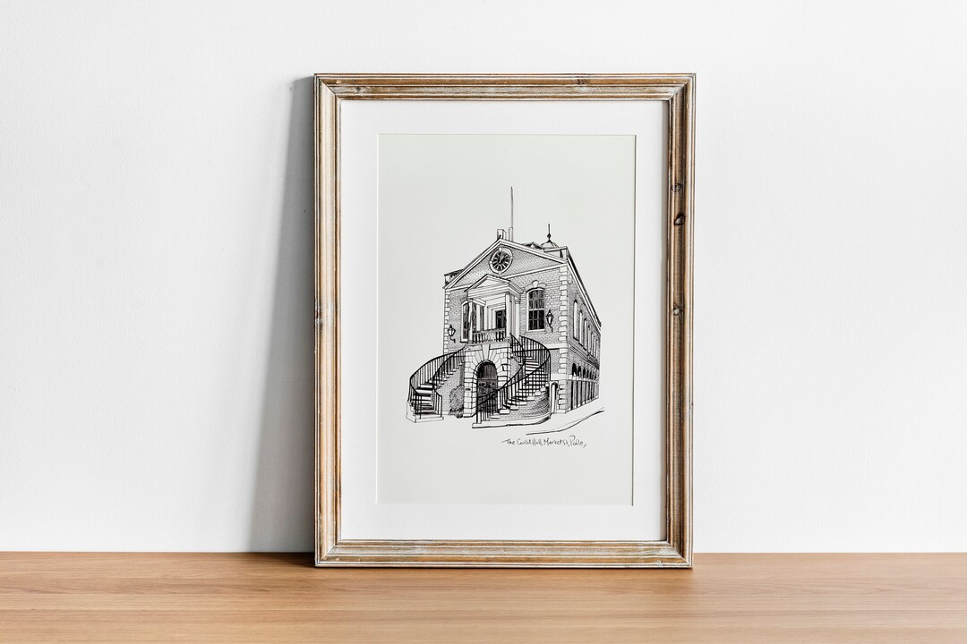 The Guildhall Illustration A4 or A5 Print Poole Quay - Etsy