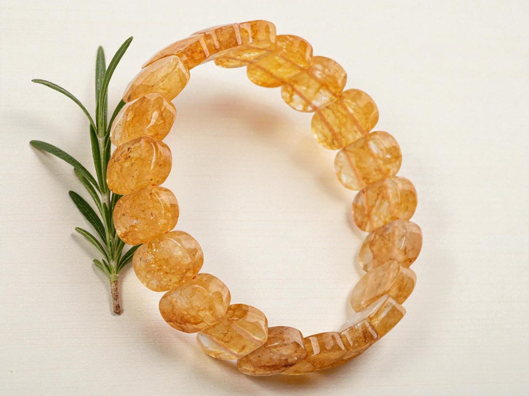 Handmade Citrine Crystal Bracelet – Wide Cut Natural Stone - Etsy