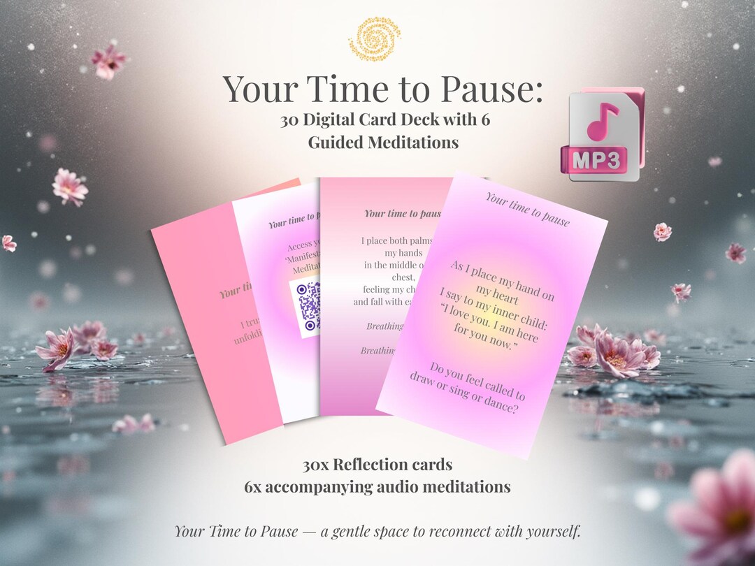30 Reflection Card Deck & 6 MP3 Guided Meditations. - Etsy