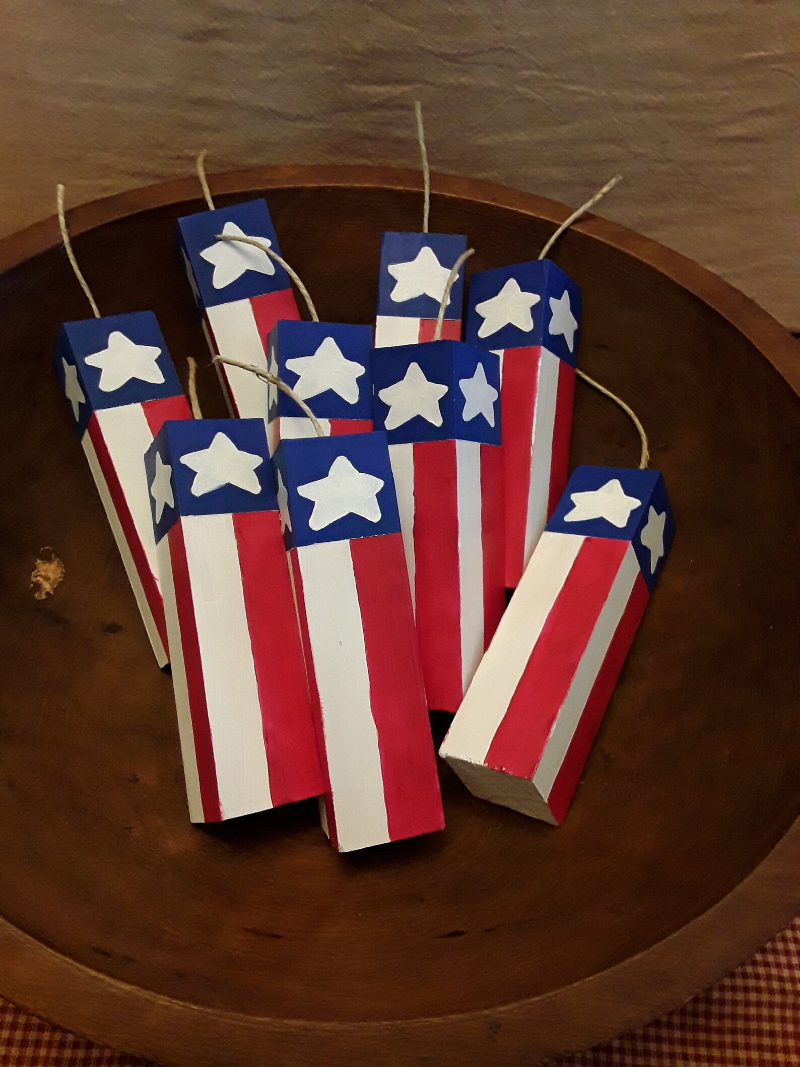 Wood Americana/patriotic Firecracker Bowl Filler/tiered Tray - Etsy
