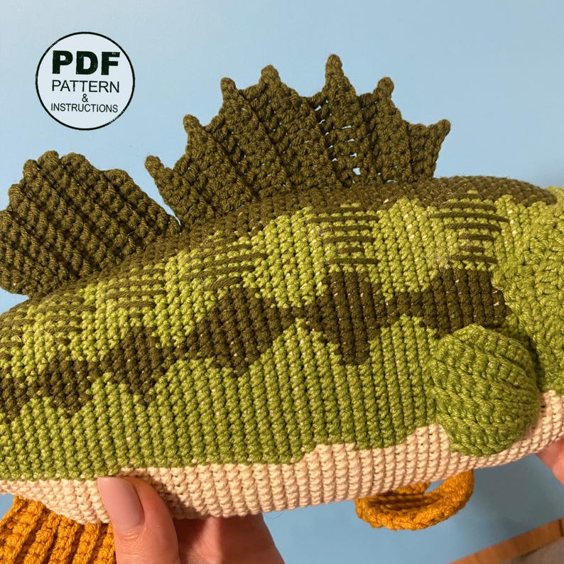 Fish Crochet Pattern PDF. Largemouth Bass. Realistic Amigurumi. Fishing ...