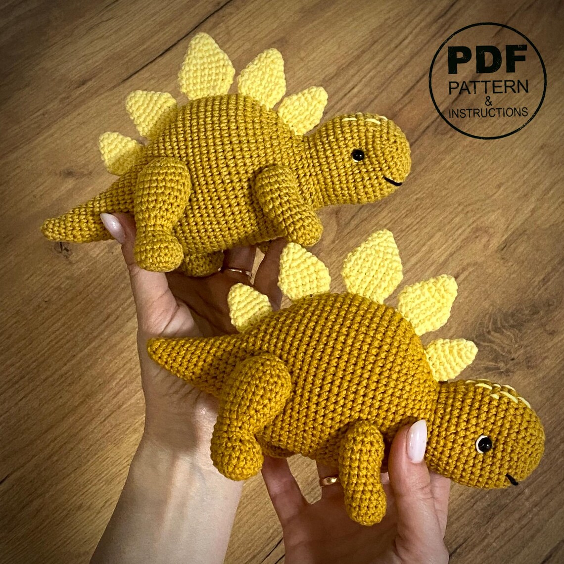 Stegosaurus Dinosaur Crochet Pattern PDF. Knitted Toys. Amigurumi. Easy ...