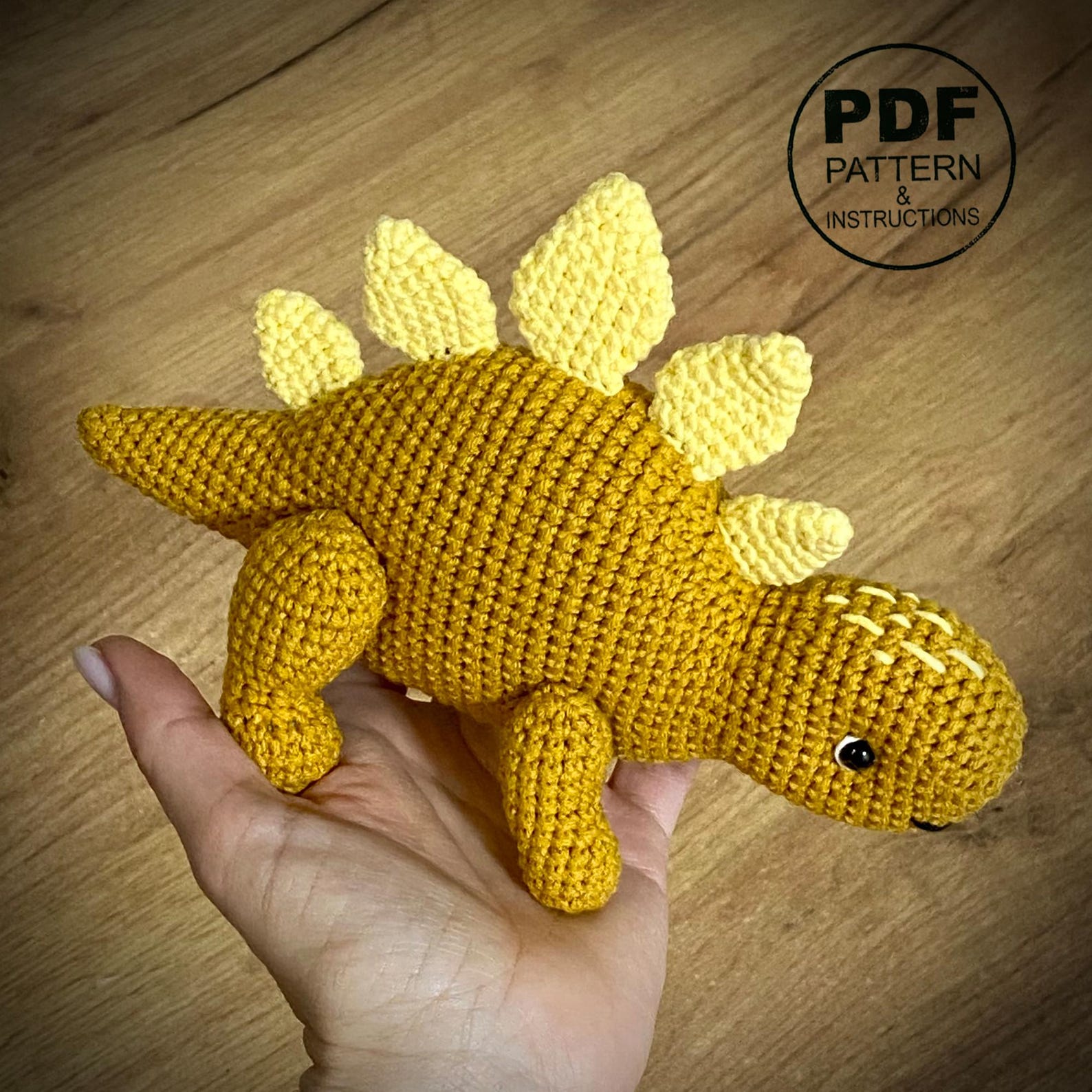 Stegosaurus Dinosaur Crochet Pattern PDF. Knitted Toys. Amigurumi. Easy ...