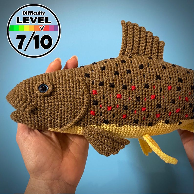 Fish Crochet Pattern PDF. Brown Trout. Realistic Fish Amigurumi ...