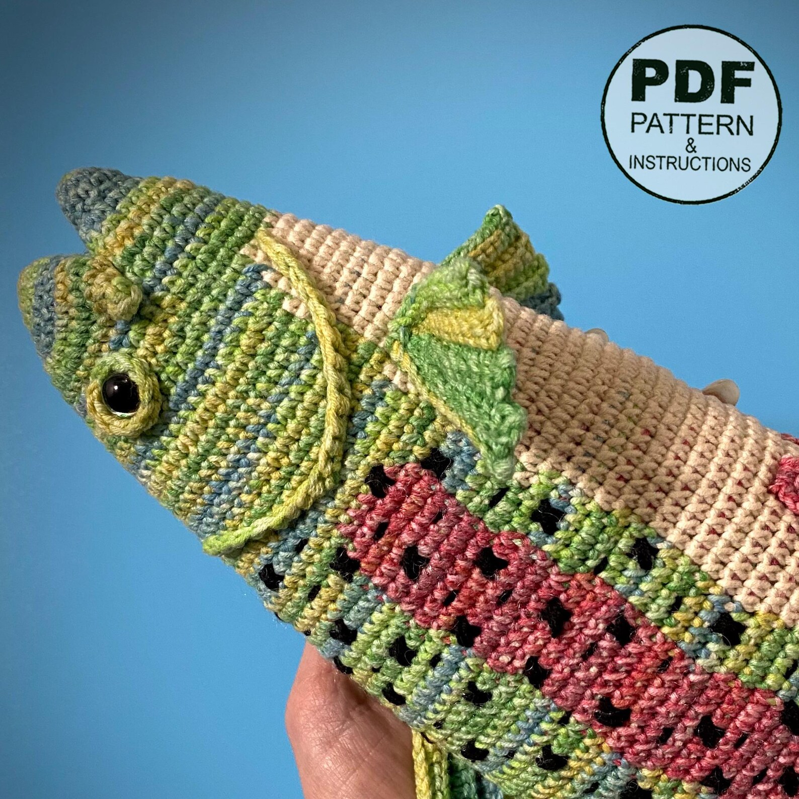 Fish Crochet Pattern PDF. Rainbow Trout. Realistic Fish Amigurumi. Fly ...